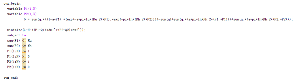 Cannot perform the operation: {real affine} .* {log-affine} in CVX - Nonconvex - CVX Forum: a ...