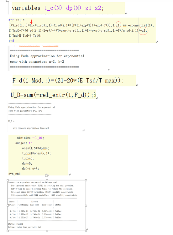 Failed Status and optimal value NAN？？ - CVX Forum: a community-driven ...