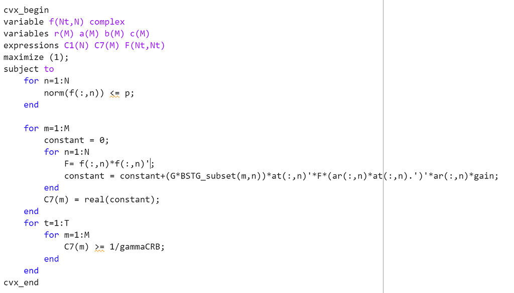 How to solve problems with constraints of the quadratic of complex vector? - CVX Forum: a ...